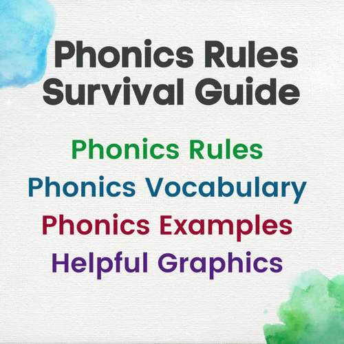 Orton Gillingham/Phonics Rules Student Guide-appropriate for older students