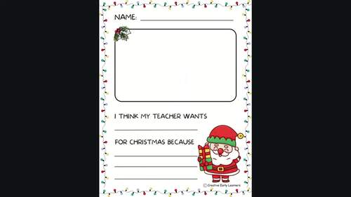 I think My Teacher Wants Christmas Opinion Writing Prompts (EDITABLE)