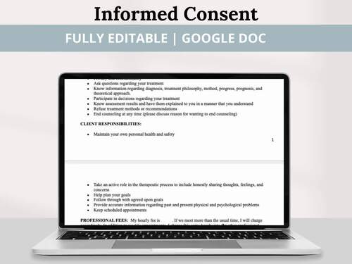 Informed Consent Counseling Form, Editable Google Doc by CC Digital Studios