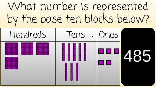 3 Digit Place Value with Base 10 Blocks Google Classroom™ Digital Flash ...