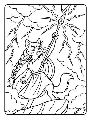 Cat Warriors Coloring Pages | 45 Fantasy Battle Cats for Teens & Adults