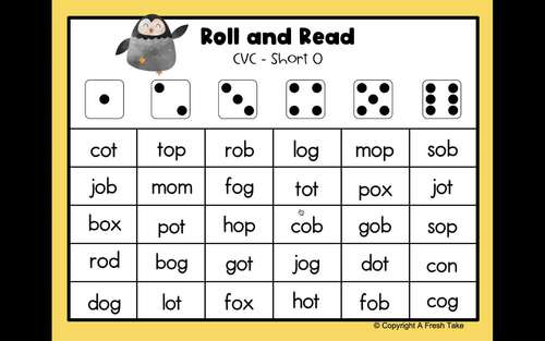 Digital Interactive Roll, Click, and Read - CVC - Short O by A Fresh Take