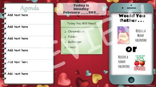 February Daily Agenda Template Slides by Bell to Bell Resources