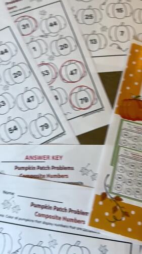 FALL-THEMED Prime and Composite Numbers Practice Sheets|MATH Coloring Pages