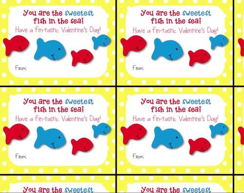 Swedish Fish Valentine's Day Gift Tag- You are the sweetest fish in the ...