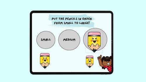 Pencils Sequencing Seriation by Size Boom Cards (ABLLS-R B25) | TPT