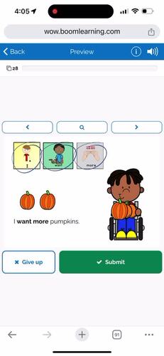 Boom Cards AAC Core Vocabulary Activity Fall Speech Therapy No Prep ...