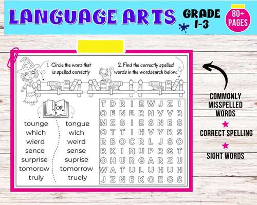 English Language Arts Worksheets for Grades 1 - 3 by Power Kids by Marina