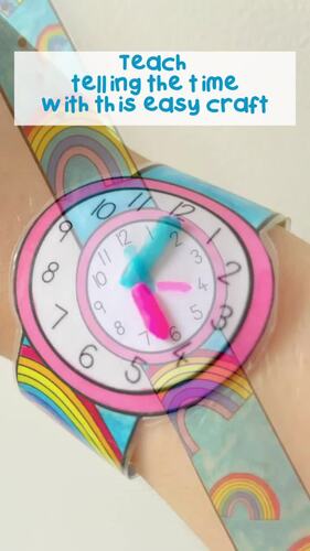 TELLING THE TIME : Wristwatch Math Craft and Activities (Hour and Half ...