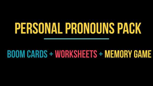 ESL | EFL | ESOL | Personal Pronouns | BOOM Cards | Worksheets | Memory ...