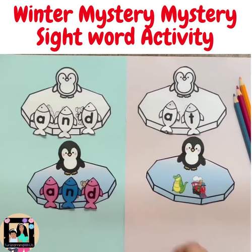 Winter Sight words Activity | Penguin Mystery Sight Words Activity