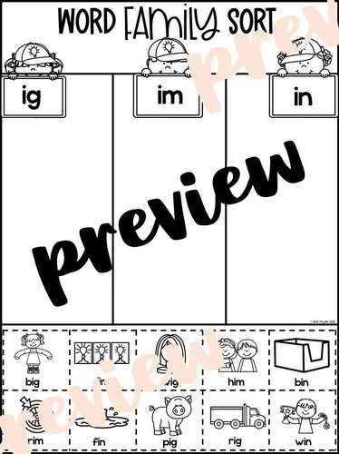 Short I CVC Word Family Sort Activities - I Spy Color and Write by Anh ...