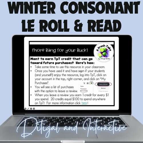 Winter Roll & Read Multisyllabic Consonant LE Words Sentences Digital ...