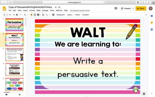 Persuasive Writing - Google Classroom - 'Digital Learning Should Continue'