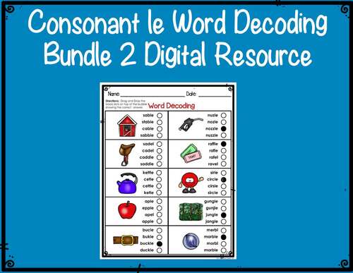 Digital Google Slides Word Decoding Bundle 2: Worksheets & Assessments