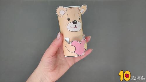 Teddy Bear With Heart - Valentine's Day Paper Roll Craft | TPT