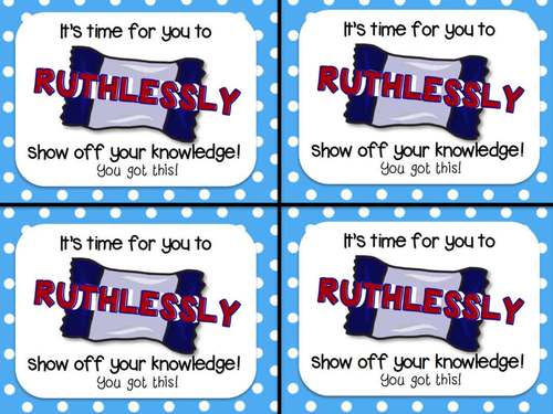 Baby Ruth Testing Motivation Treat Tags (Chocolate/ Sweets Gift Tag)