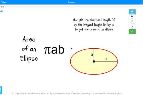 Area of an ELLIPSE (BOOM digital dstance learning deck) by Bounce ...