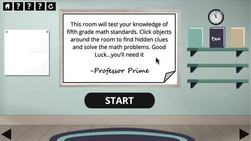 Professor Prime - Digital Escape Room Game - 5th Grade Math Review