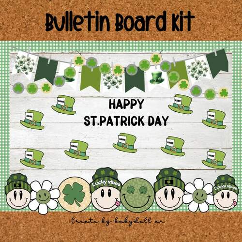 St.Patricks Day Bulletin Board, Groovy St.Patric Classroom Decoration Door
