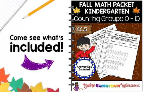 Counting to 10 - K.CC.5 | Fall Activities | Counting Worksheets | Place ...