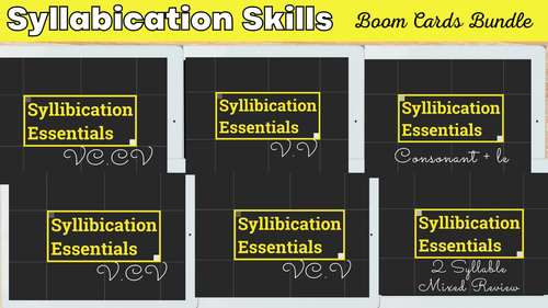 Syllable Division VCCV V-CV VC-V V-V C+le Mixed Practice SOR OG BOOM Cards