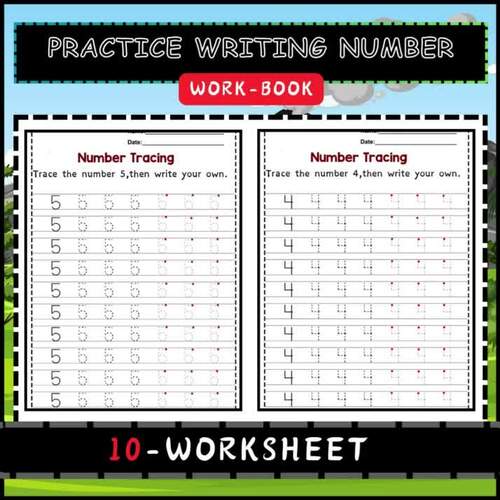 Practice Writing Number worksheets for kids by Lib Anatomy school