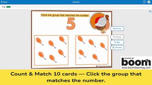 Thanksgiving Math Treats Counting 1–20 Digital Math Boom Cards | TPT