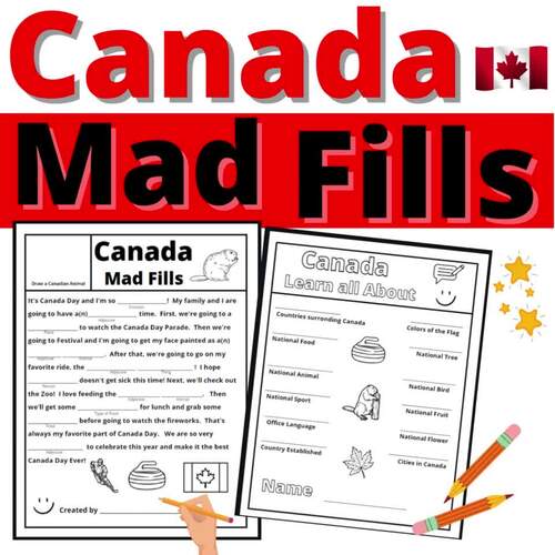 Canada Activities Mad Fills Writing Prompt Canada Day by DadsDesigns