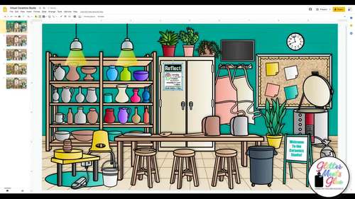 Virtual Classroom Ceramics Studio: Editable Art Room on PowerPoint ...