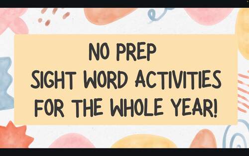 Sight Word Workbook with VIDEOS, Kindergarten Interactive Independent ...