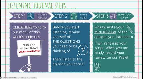 LISTENING JOURNAL - a Digital Podcast Reflection Journal (Menu 6)