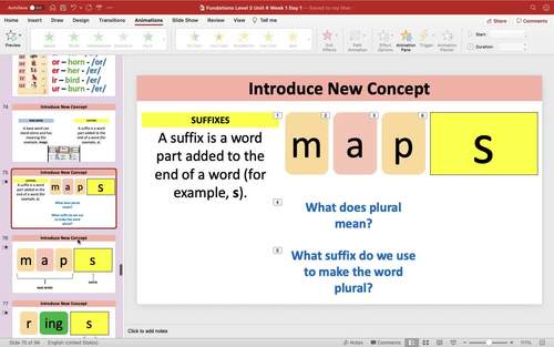 Fundations Level 2 Unit 4 Week 1 Day 1 PPT Lesson *Editable PowerPoint