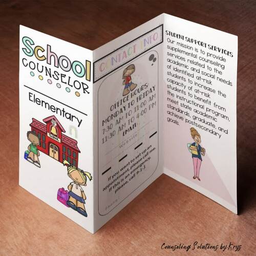 Counseling Brochures Templates Back to School by K&H SOLUTIONS | TPT