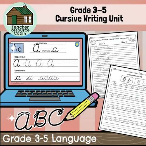 Grade 3-5 Cursive Writing Basics Unit (Printable + Google Slides™)