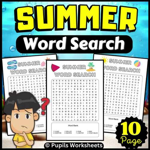 Summer Fun Word Search Printable Game I Phonics Word Searches for First ...