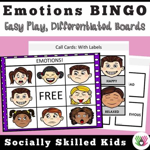 Emotions BINGO! | Differentiated 3X3 Boards | Distance Learning | TPT