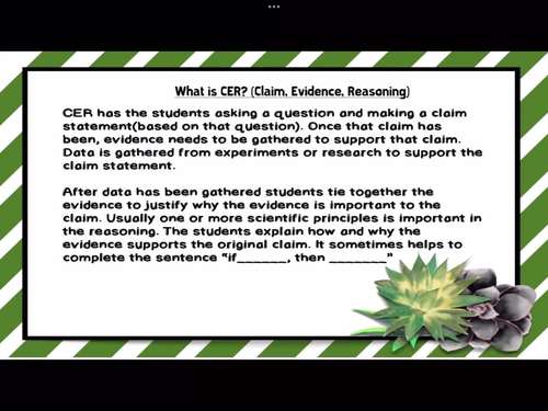 CER BULLETIN BOARD REFERENCE SET-Succulent Cactus Theme by Science by Sinai