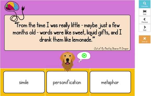 Out of My Mind | Figurative Language | BOOM CARDS by Teaching Literacy