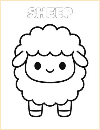 Sheep Coloring Page | Farm Animal Worksheet | Printable PDF Poster ...