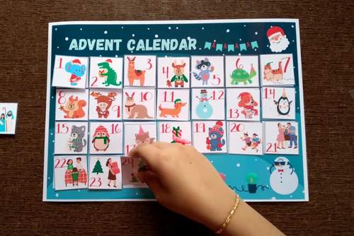 Interactive Advent Calendar with visual for morning meeting by Piggybooks