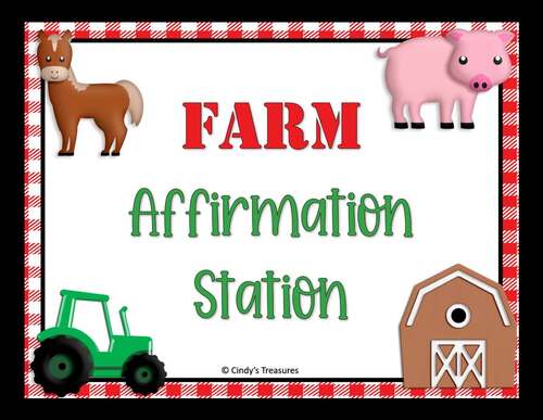 Farm Theme Affirmation Station *Editable* by Cindy's Treasures | TPT