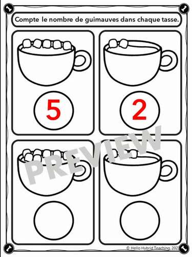 French Marshmallow and Hot Chocolate Math by Hello Hybrid Teaching