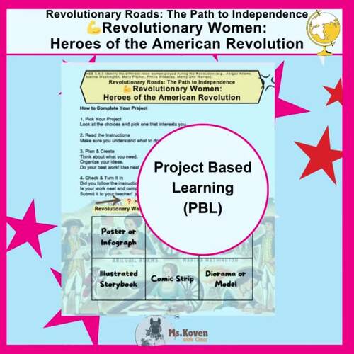 HSS 5.6.3: Women: The American Revolution – Choice Board, Project Based ...