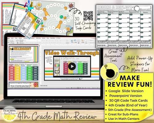 Bombardment 4th Grade End of Year Math Review Game Show Activities ...