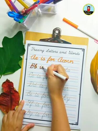 Fall Cursive Handwriting Practice by The Joy in Teaching | TPT