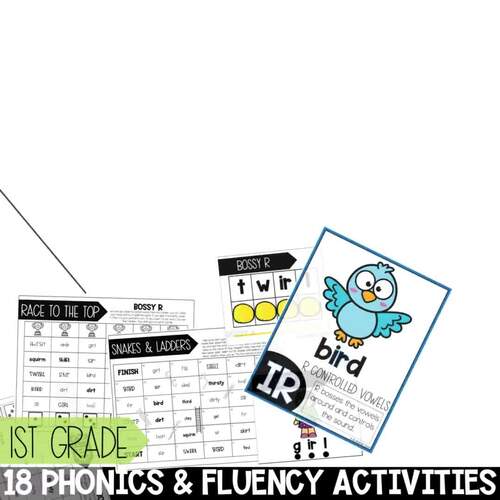 IR Bossy R Worksheets, Activities & Games 1st Grade Phonics or Spelling
