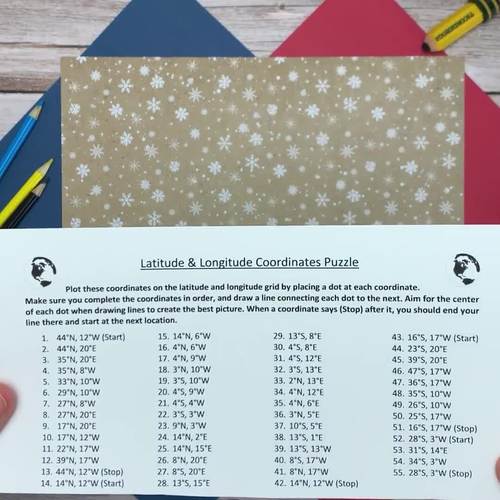 Latitude and Longitude Worksheet Practice Geography Activities - Winter ...