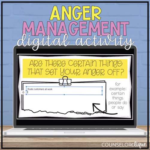 Anger Management Digital School Counseling Activity by Counselor Clique