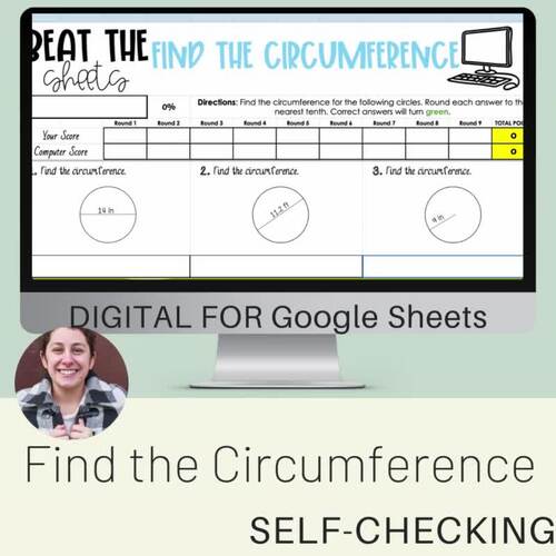 Find the Circumference of a Circle: Beat the Sheets Self-Checking Activity